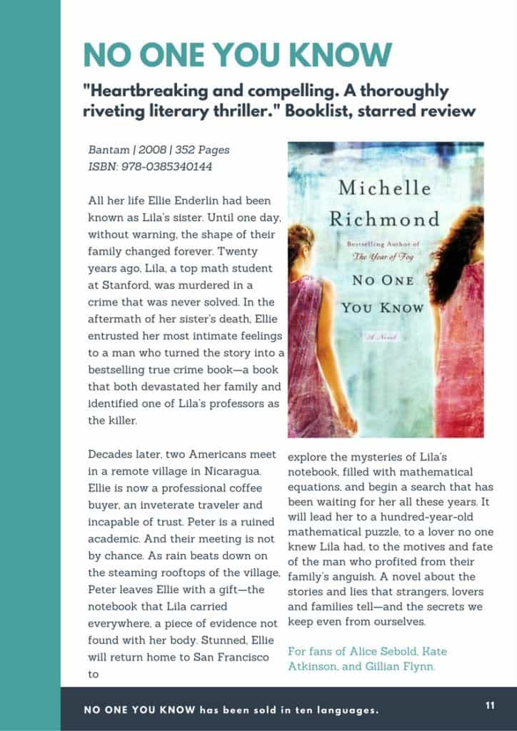 Michelle Richmond Media Kit - Michelle Richmond